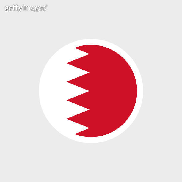 Bahrain flag. A red flag with a wide scalloped white stripe. 이미지 ...