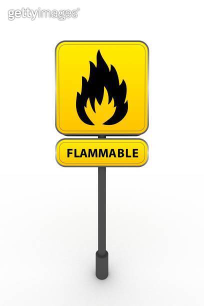Flammable 3D Warning Road Sign 이미지 (1763092655) - 게티이미지뱅크