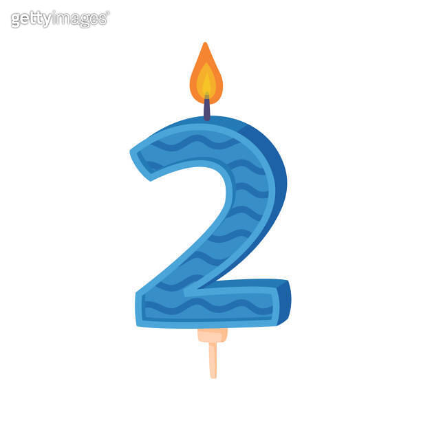2 burning number shaped candle for Birthday anniversary celebration ...