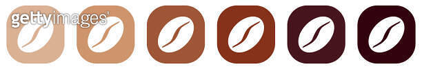Coffee strength scale, different colour beans to show intensity or ...