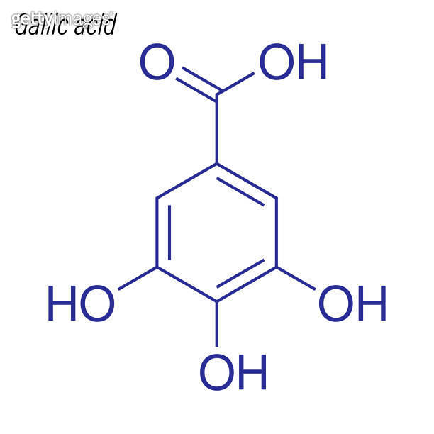 Skeletal formula of Gallic acid. Drug chemical molecule. (1479466418 ...