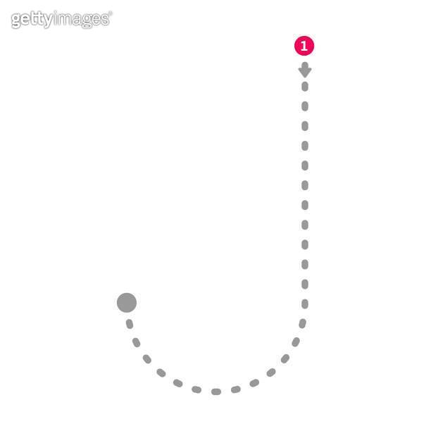 Tracing alphabet letter j lowercase prewriting dotted line element for kindergarten and ...