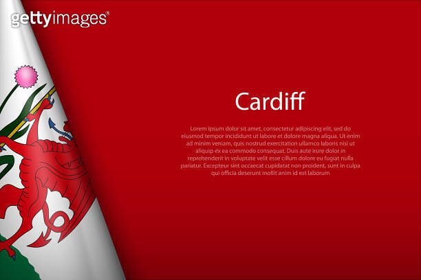 3d flag of Cardiff, is a city of Wales, 이미지 (1774252757) - 게티이미지뱅크