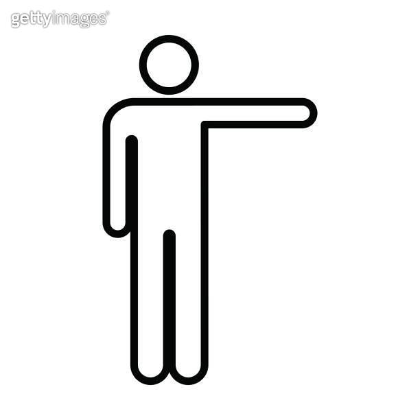 Man open arms icon vector male person with raised hands symbol in a ...