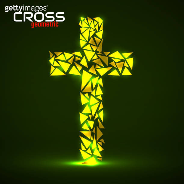 Christian cross of triangles. Religious Symbol 이미지 (1479462131) - 게티이미지뱅크