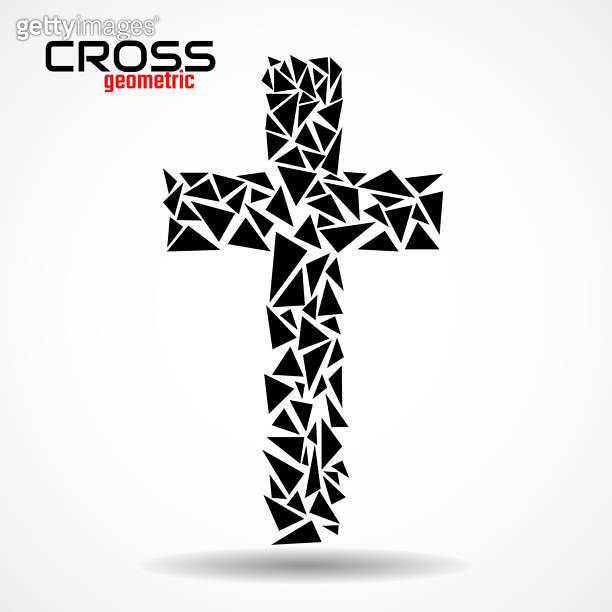 Christian cross of triangles. Religious Symbol 이미지 (1474783740) - 게티이미지뱅크