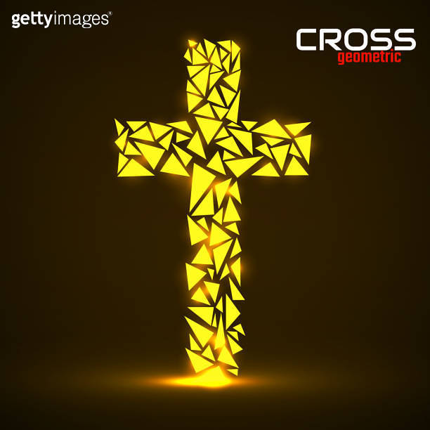 Christian cross of triangles. Religious Symbol 이미지 (1474783584) - 게티이미지뱅크