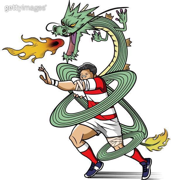 Rugby player who plays like a dragon (1671379359) 일러스트, 무료 일러스트 - 게티이미지뱅크