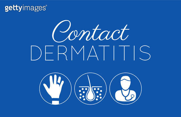 Simple Contact Dermatitis Background Illustration with Icons ...