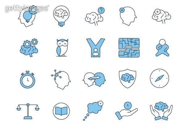 critical thinking icon set. critical, thinking, idea, think, brain ...