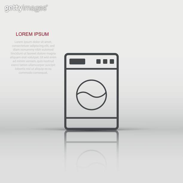 Vector washer icon in flat style. Laundress sign illustration pictogram ...