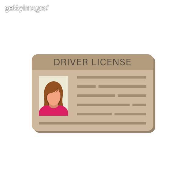 Driver license icon in flat style. Id card vector illustration on ...