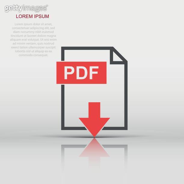PDF icon in flat style. Document illustration pictogram. File sign ...