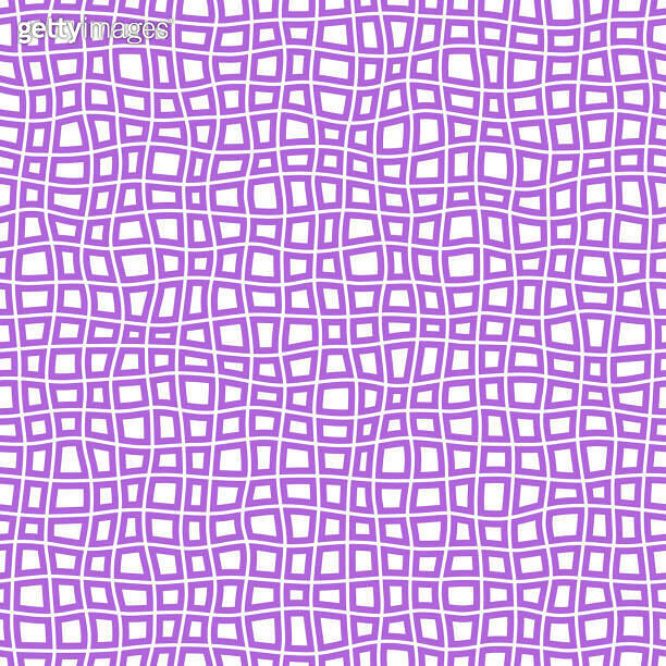 Hand drawn purple square grid seamless pattern. Handdrawn irregular ...