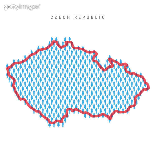 Czech Republic population map. Stick figures Czechia people map ...