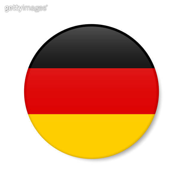 Germany circle button icon. German round badge flag. 3D realistic ...