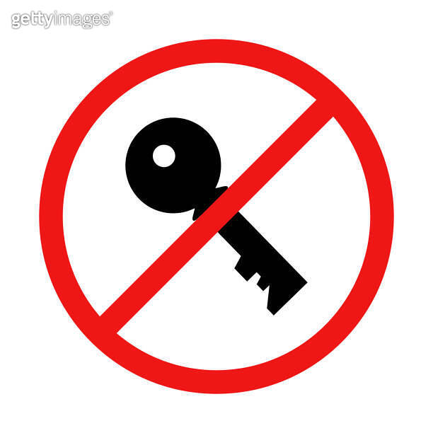 No Key Sign on White Background 이미지 (1785271821) - 게티이미지뱅크
