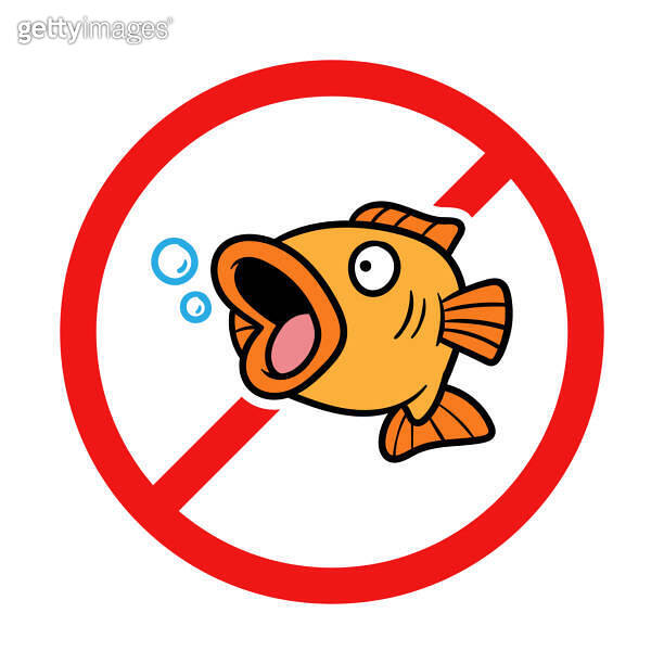 No Fish Sign on White Background 이미지 (1696459927) - 게티이미지뱅크