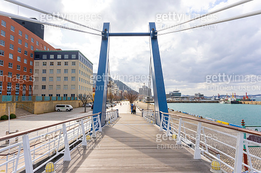 Blue Wing Moji Bridge in Mojiko Retro Area in Kitakyushu, Japan ...