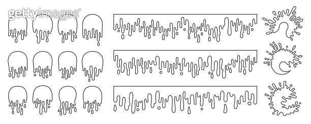 Splash paint splatter outline set stain splat contour shapes liquids ...