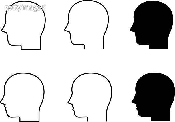 Vector Profile Silhouette and Line Art Icon Set (1595194906) 일러스트, 무료 ...
