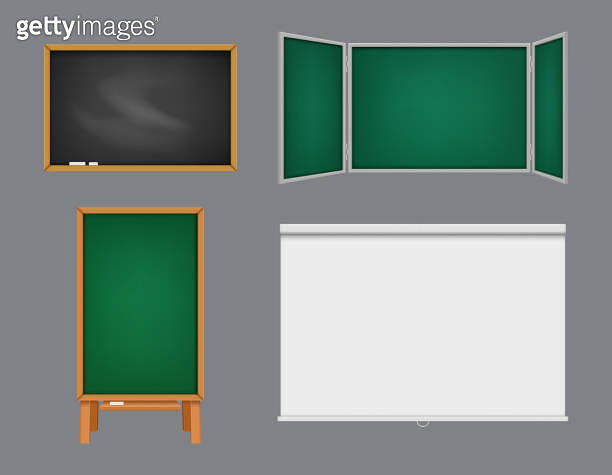 School boards. Empty template office white boards easels decent vector ...