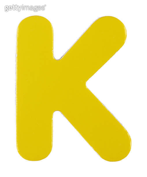 Upper case K magnetic letter on white with clipping path 이미지 ...