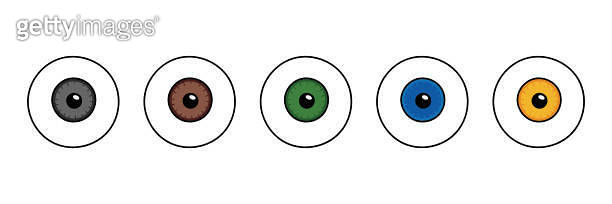 Hand drawn Kids drawing Cartoon Vector illustration Different eye ...