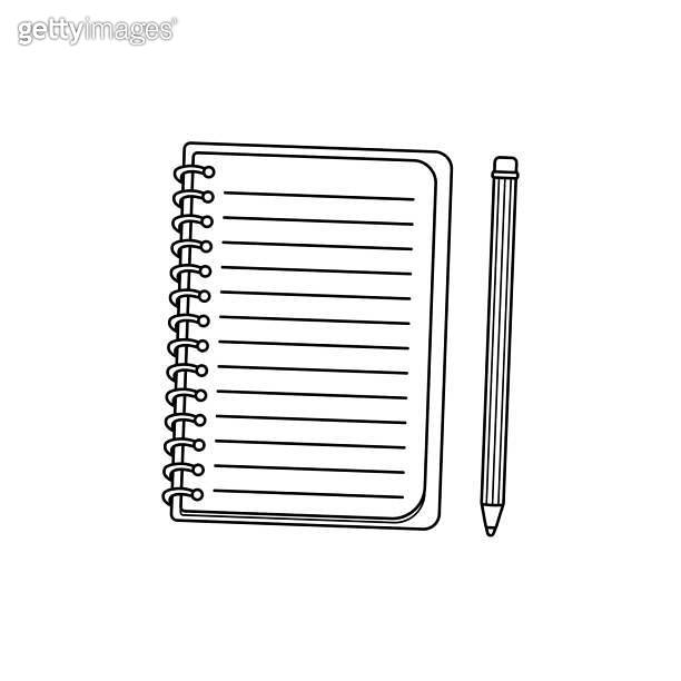 Hand drawn Kids drawing Cartoon Vector illustration notes and pencil ...
