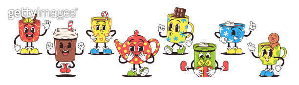 Retro Style Cartoon Mugs Feature Charming, Vintage-inspired Characters ...