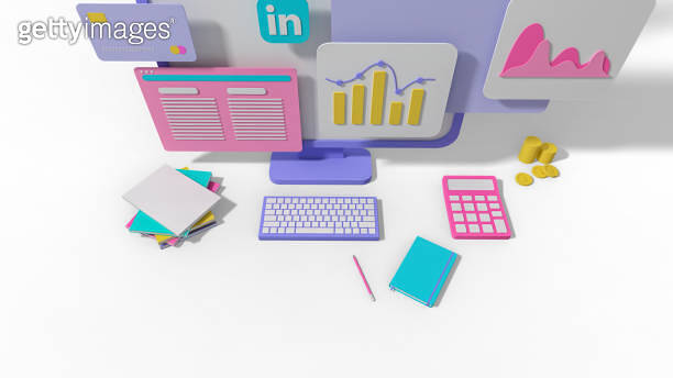 Finance statistics Data and Analytics Software Laptop Application,3D ...