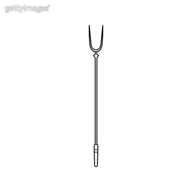 Hand drawn Kids drawing Cartoon Vector illustration toasting fork for ...