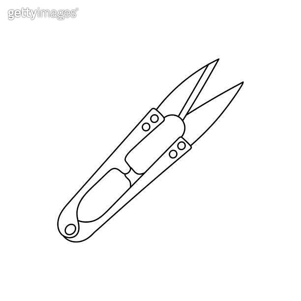 Hand drawn Kids drawing Cartoon Vector illustration thread snips ...