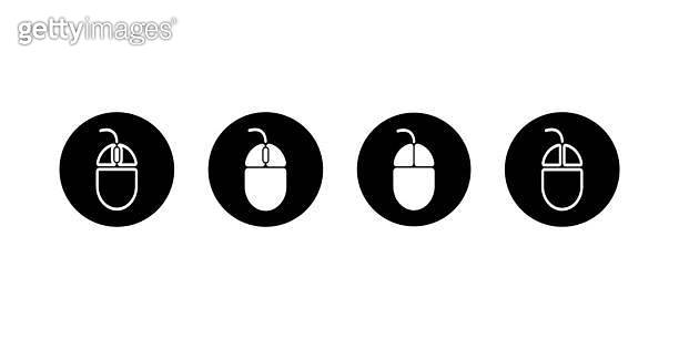 Four mouse in circle vector icon. Computer cursors pointer. Mouse click ...