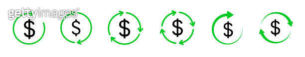Money return icon. Cashback, chargeback, money back icons collection ...