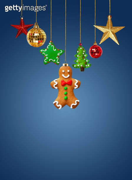 Christmas homemade gingerbread cookies and Christmas decorations on ...