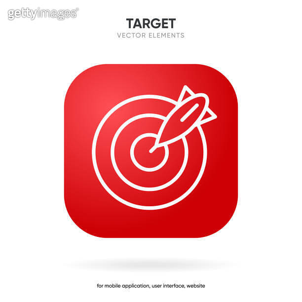 Red aim, arrow, idea, perfect hit, winner, target, goal, success, pin ...