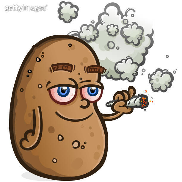 Baked potato vector cartoon character smoking pot (1499087056) 일러스트, 무료 ...