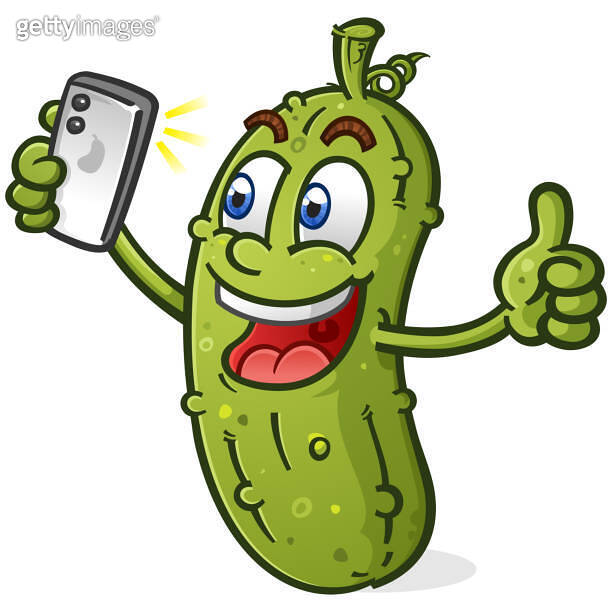 A cool pickle with attitude snapping a selfie to post to his social ...