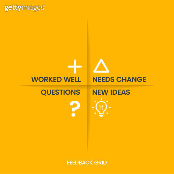 Feedback grid matrix box diagram infographic with icon vector for ...
