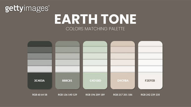 Color palette in Earth Tone colour theme collections. Color inspiration ...