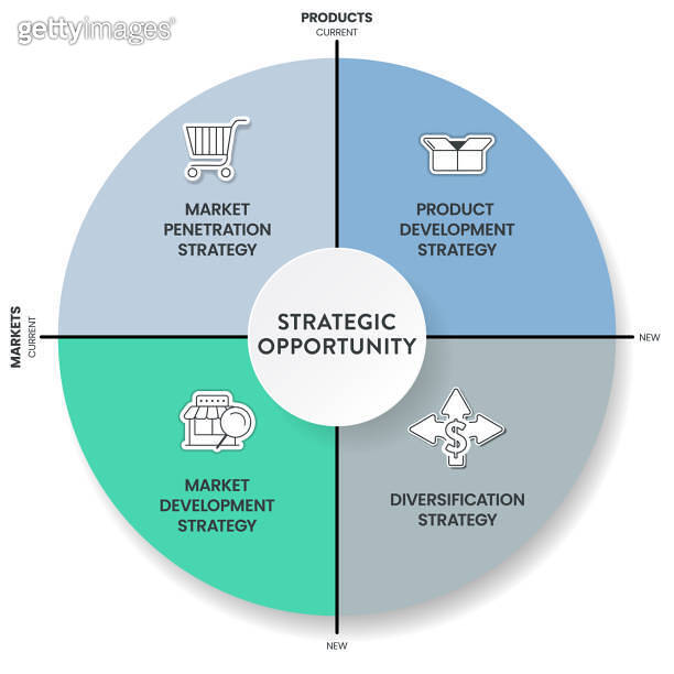 Strategic opportunity infographic diagram with icon vector for ...