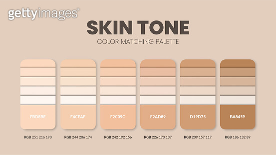 Color palette in Skin Tone colour theme collections. Color inspiration ...