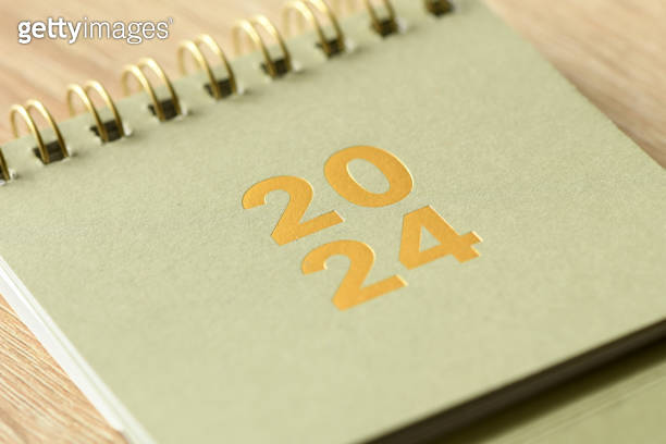 Calendar for 2024.. 2024 plans with digital marketing concepts,business ...
