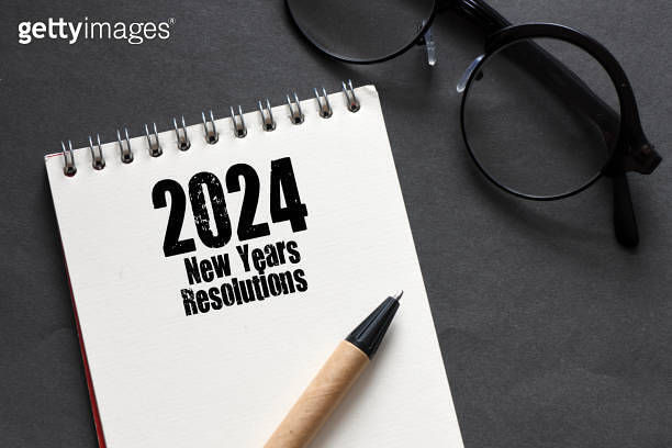 New year resolutions 2024.. 2024 goals list with notebook. Resolutions ...