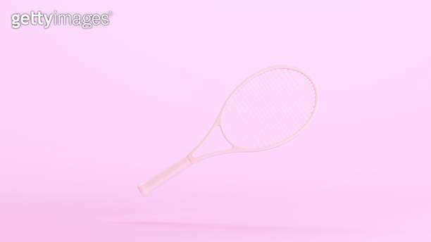 Pink tennis racket racquet strings sports equipment training fun kitsch ...