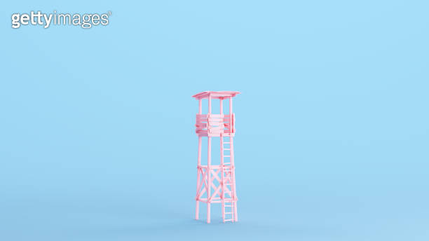 Pink Lookout Observation Tower Watchtower Wooden Ladder Structure ...
