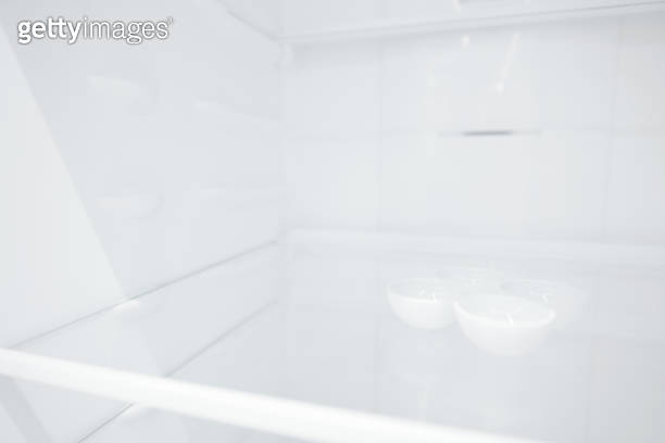 An empty refrigerator. Inside an empty, clean refrigerator, a ...