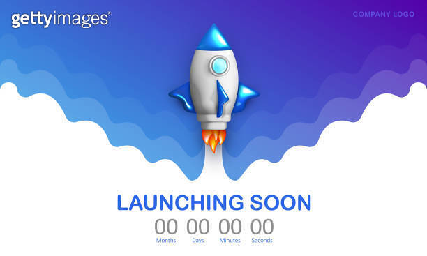 Launching soon banner with 3d cartoon rocket and countdown. (1514850500 ...