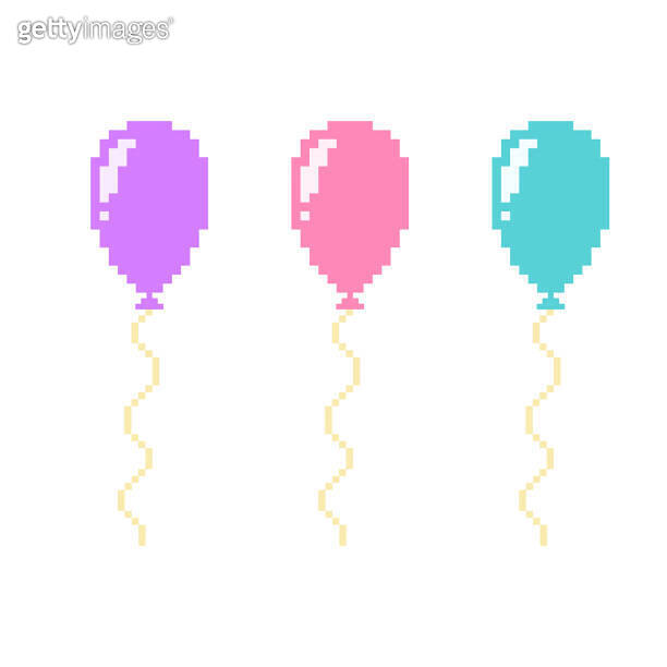 Balloon pixel art, Pixel colorful balloon, Air balloon pixel art icon ...
